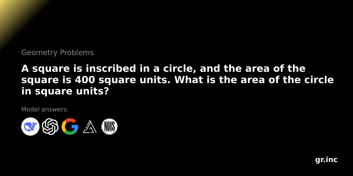 A square is inscribed in a circle, and the area o… | General Reasoning