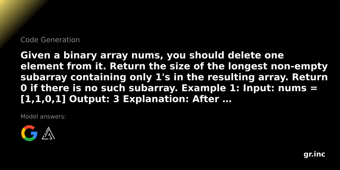 Given a binary array nums, you should delete one … | General Reasoning