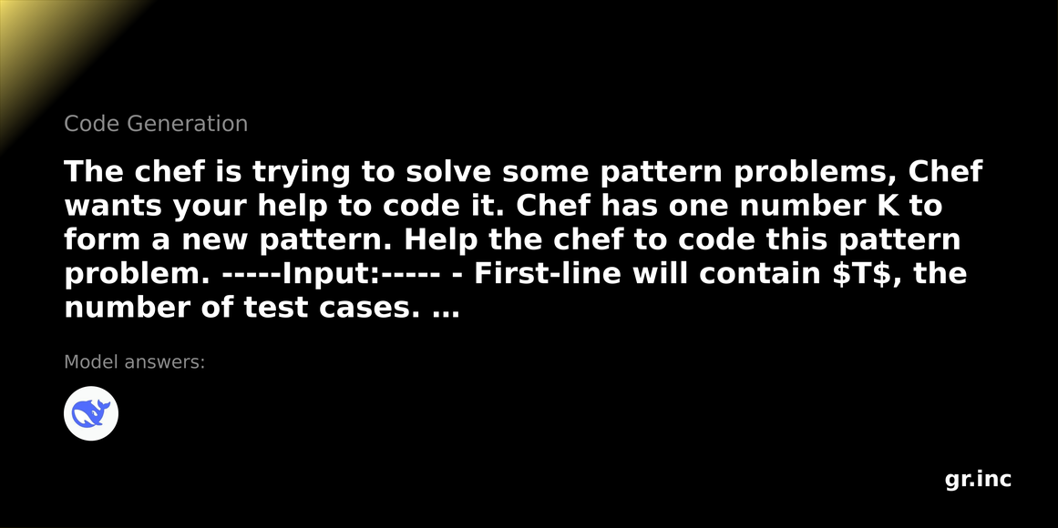 The chef is trying to solve some pattern problems… | General Reasoning