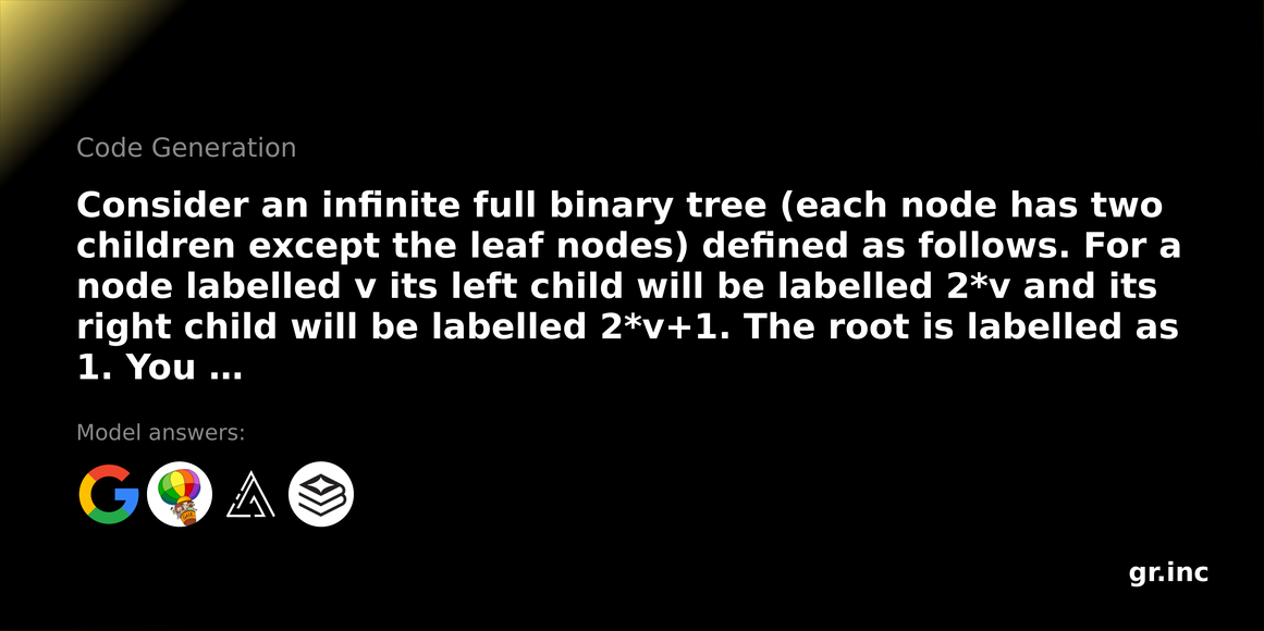 Consider an infinite full binary tree (each node … | General Reasoning