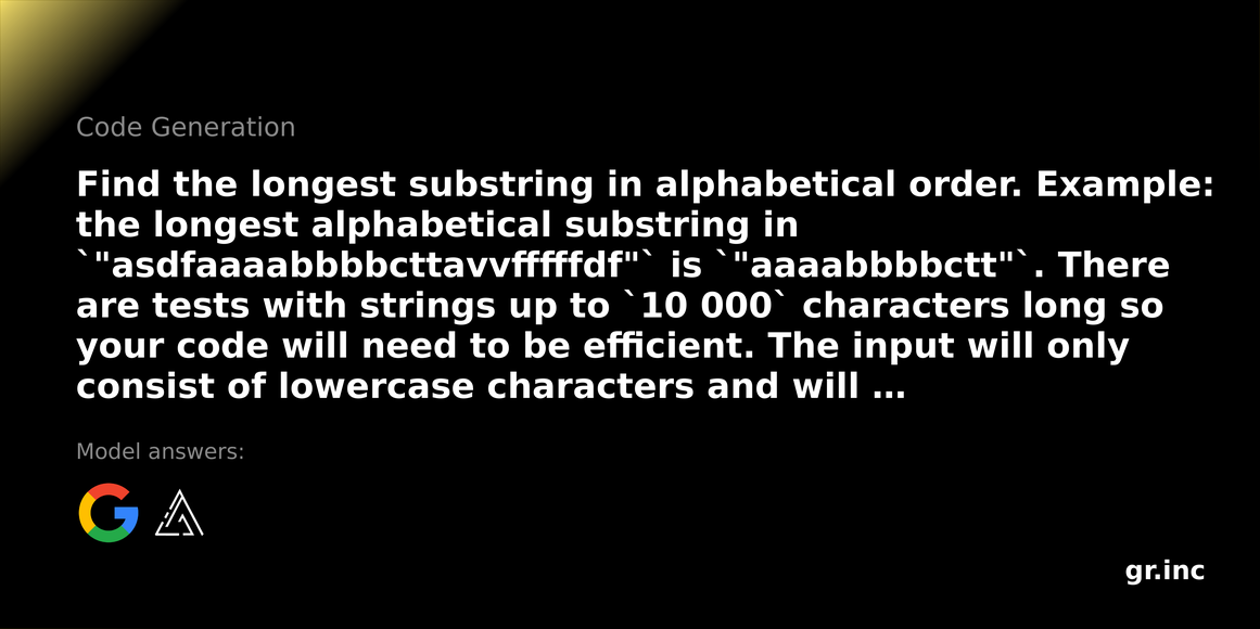 Find the longest substring in alphabetical order.… | General Reasoning