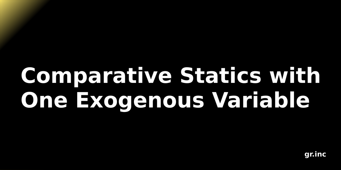 Comparative Statics with One Exogenous Variable | General Reasoning