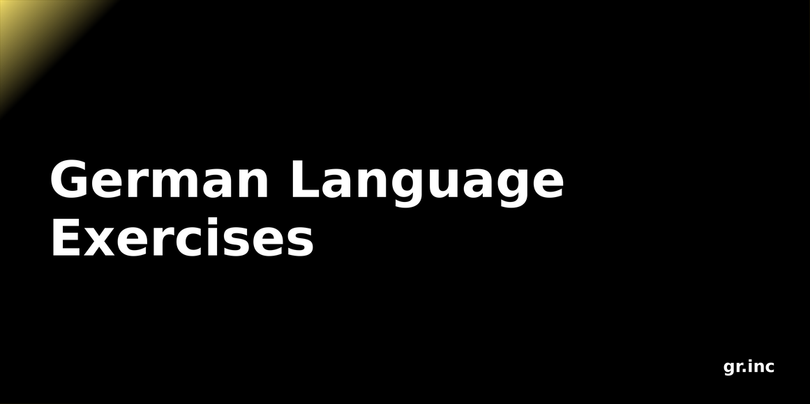 German Language Exercises | General Reasoning