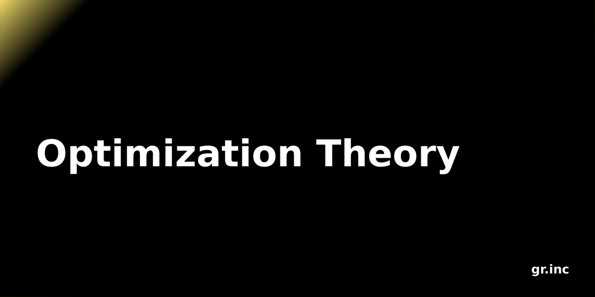 Optimization Theory | General Reasoning
